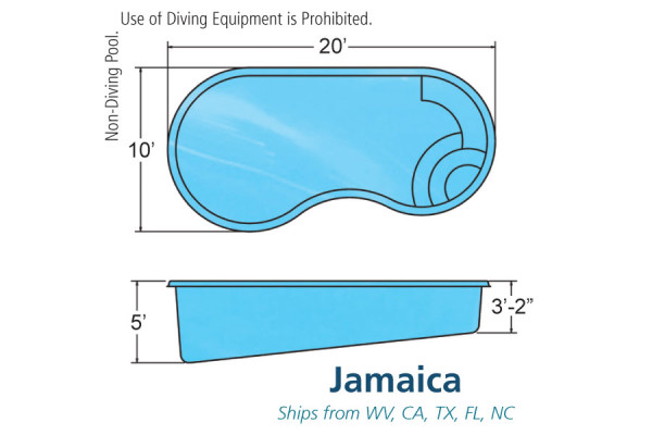 Jamaica Small Fiberglass Inground Viking Swimming Pool